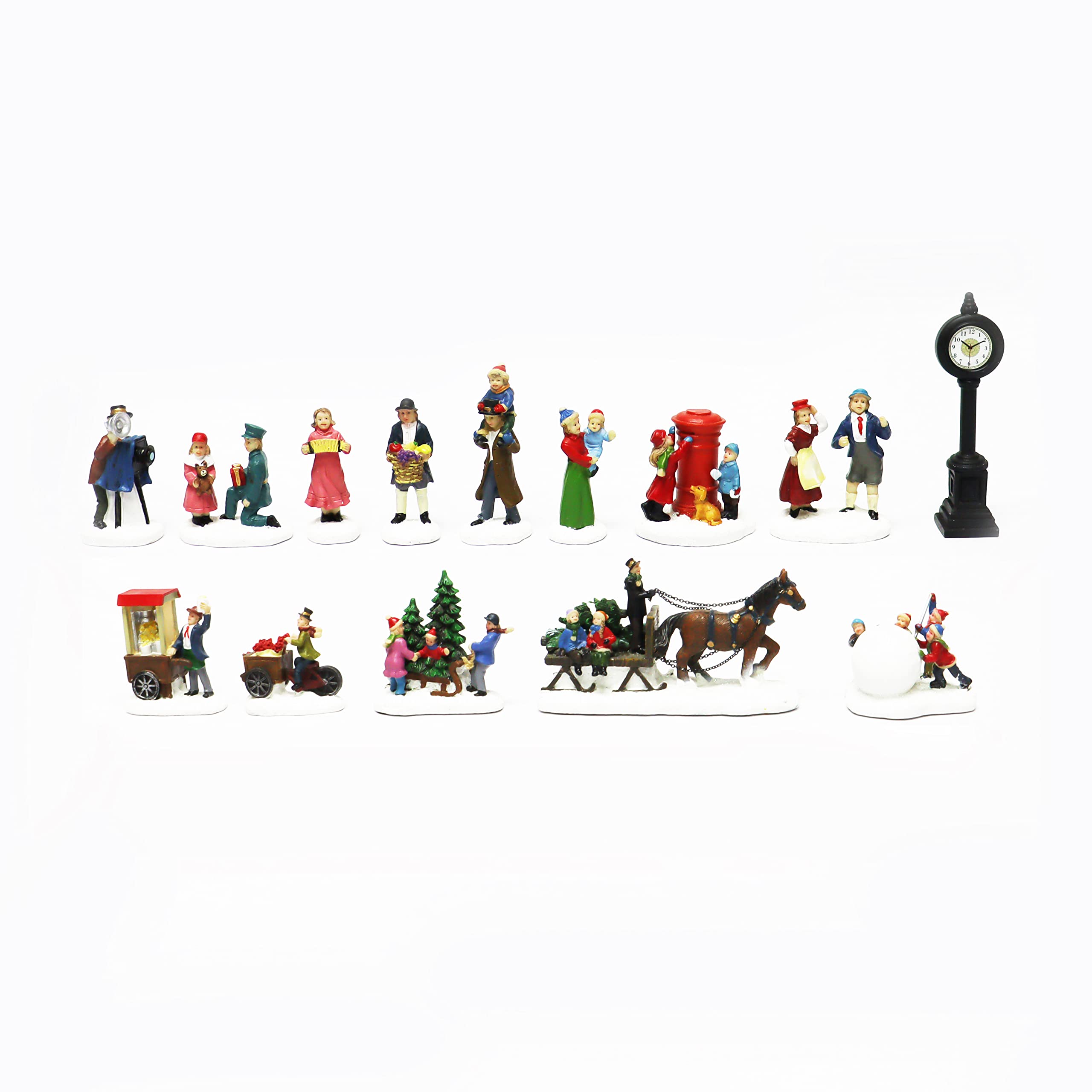 MOMENTS IN TIME Christmas Village 30 pc Set, with LED Lights, Battery Operated (not Included)