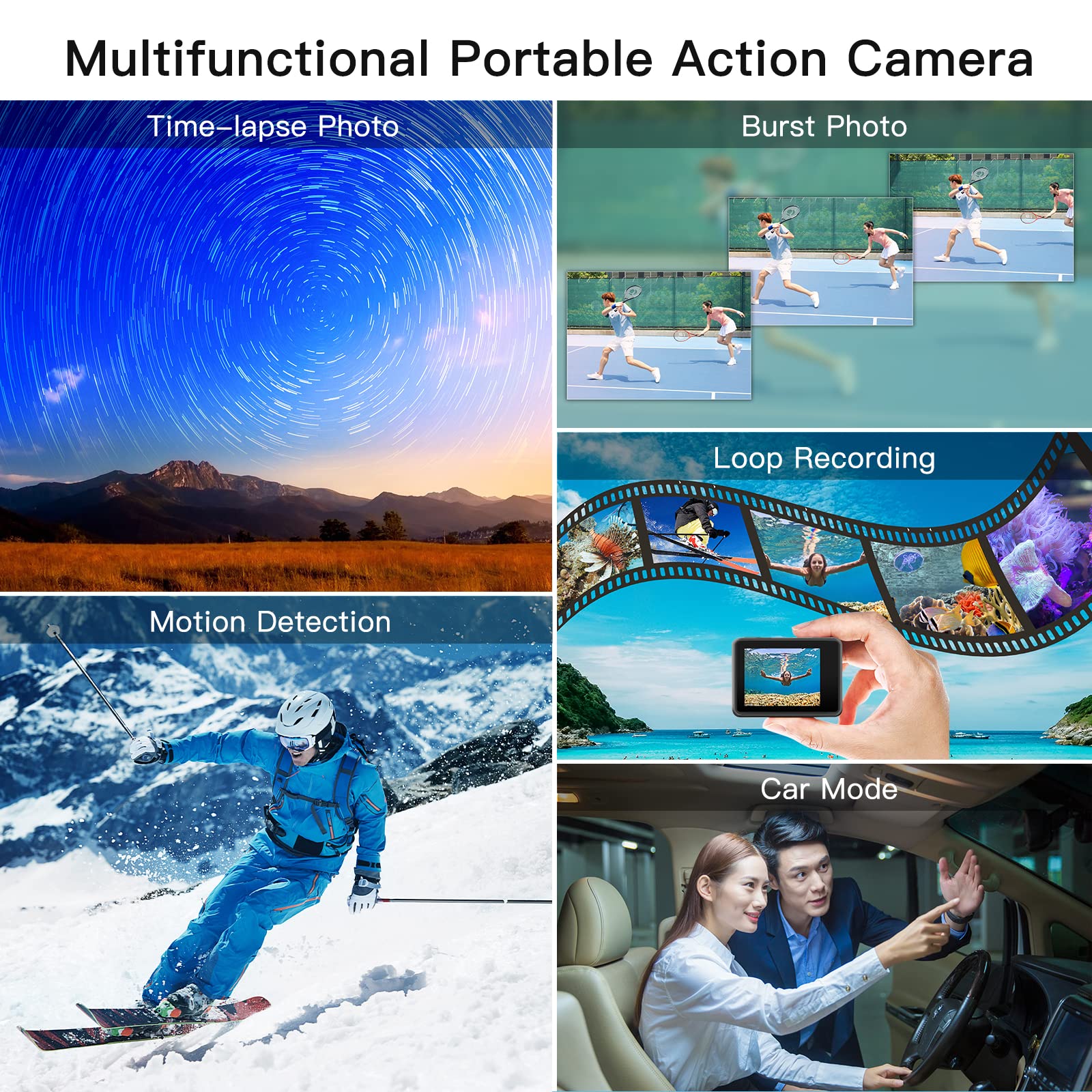 Mafomil Action Camera 4K 60FPS,WiFi Sports Camera with Touch Screen,24 MP HD Underwater Camera,EIS 170 ° Ultra Wide Angle, 98FT Waterproof Underwater Camera(Remote Control/32G SD Card/Accessory Kit)