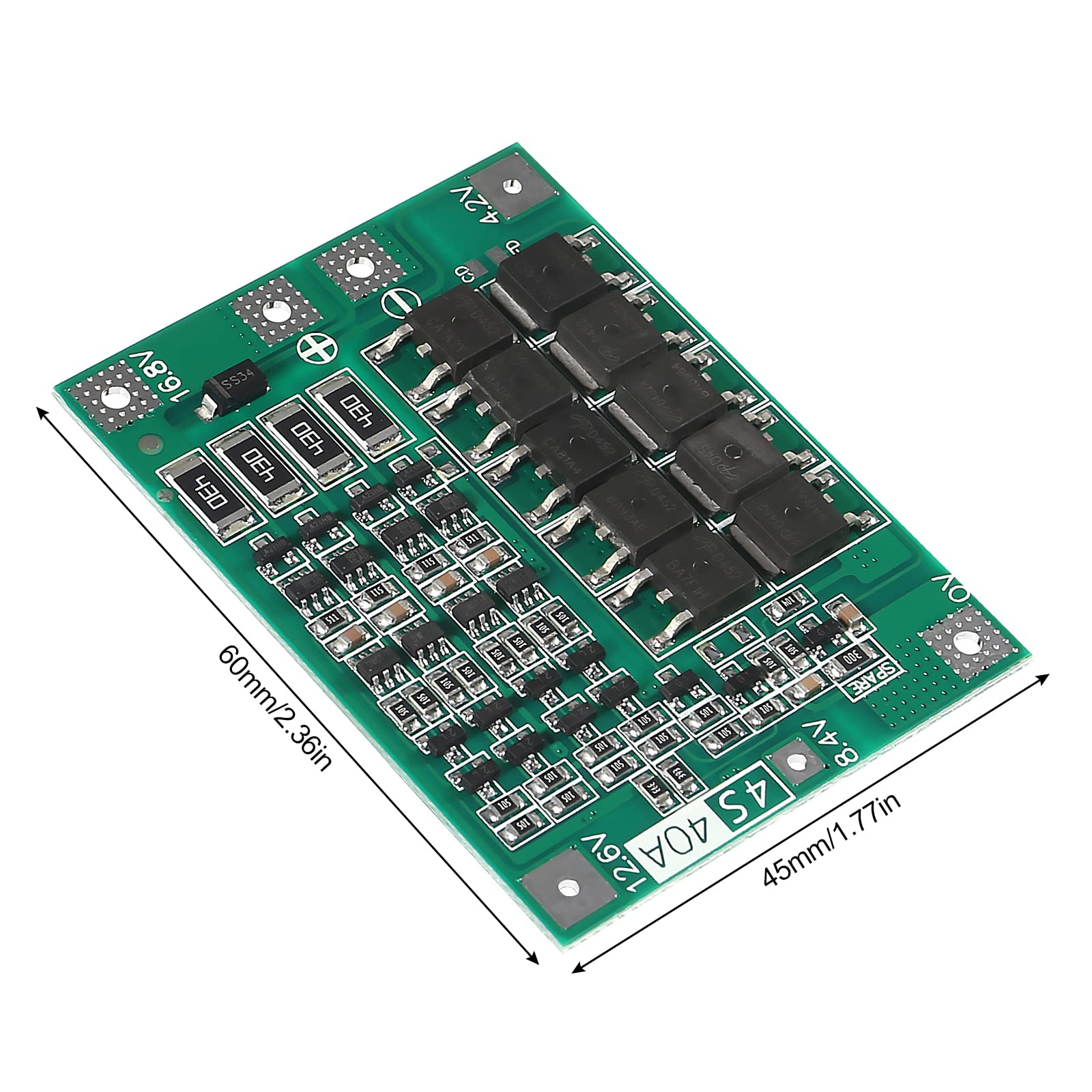 AITIAO 4PCS 4S 40A 16.8V Li-ion Lithium Battery Protection Board PCB BMS 18650 Lithium Charger Protection Circuit with Balance for Drill Motor