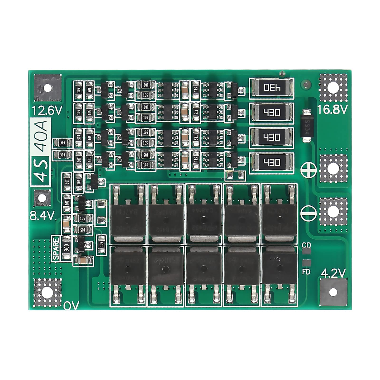 AITIAO 4PCS 4S 40A 16.8V Li-ion Lithium Battery Protection Board PCB BMS 18650 Lithium Charger Protection Circuit with Balance for Drill Motor