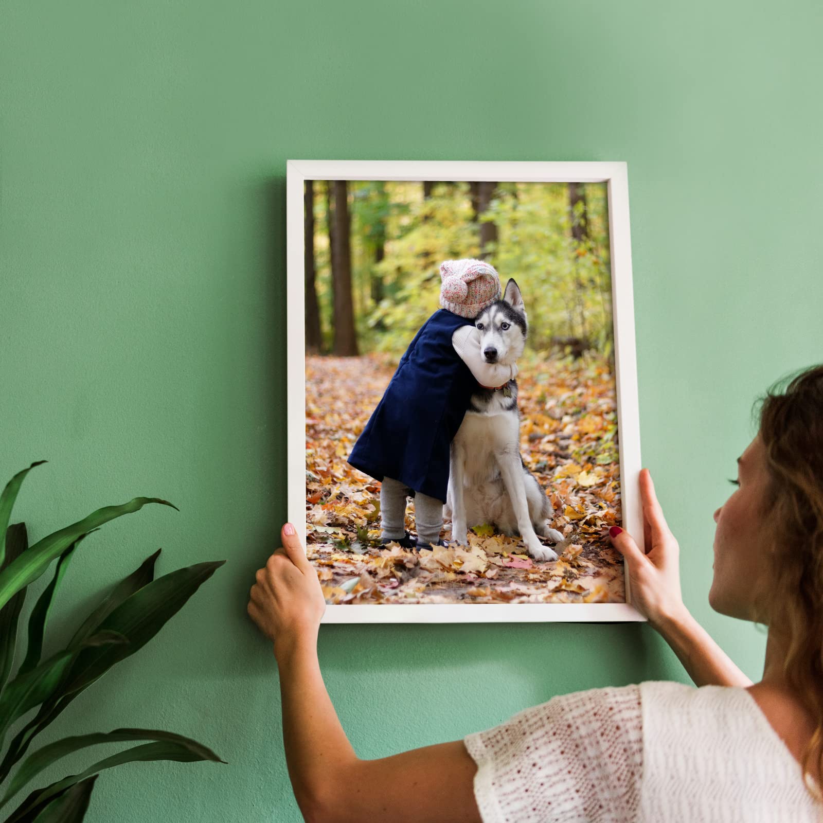 WEARTER 16x20 Poster Frames 2 Pack White 20 x 16 Picture Frame Solid Wood Frames 16 by 20 Photo Frames for Wall Mounted Frames Hanging Vertical and Horizontal