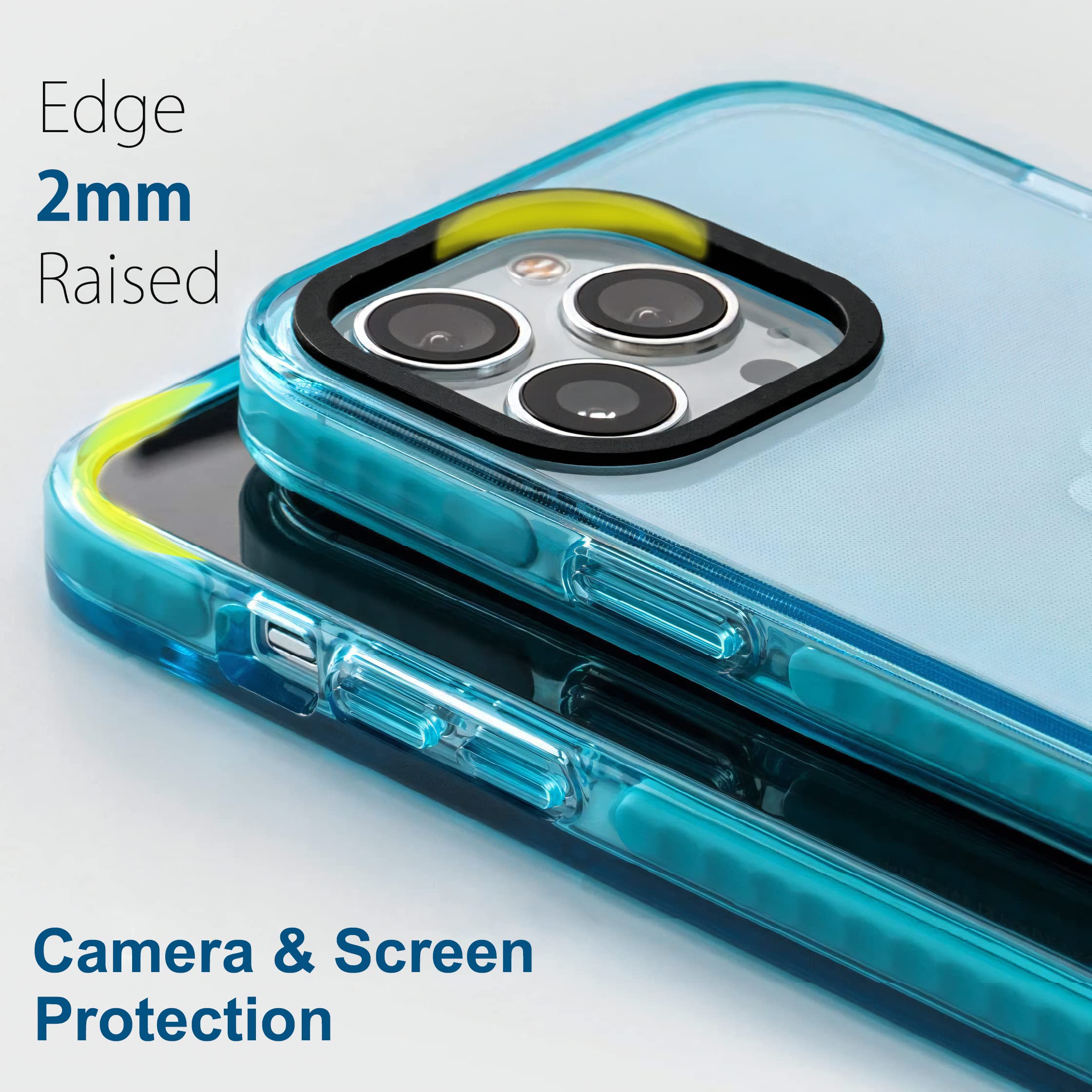 Neon Clear Case for iPhone 14 Pro Max, Cute Retro Vibrant Design Phone Cases for Women Accessories,Camera Protector Cover Soft Silicone Protective