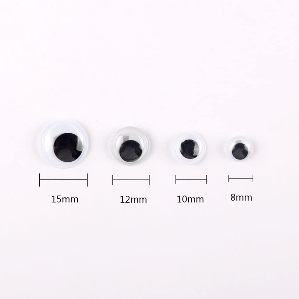 UUYYEO 100 Pcs Plastic Wiggle Eye Buttons Sew On Wiggle Eyes Craft Googly Eyes Stuffed Animal Making Supplies Clothing Embellishments 8mm
