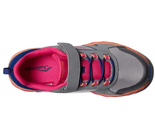 Saucony Wind Shield A/C Sneaker, Grey/Pink/Navy, 1.5 US Unisex Big Kid
