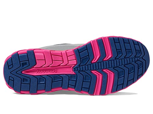 Saucony Wind Shield A/C Sneaker, Grey/Pink/Navy, 1.5 US Unisex Big Kid