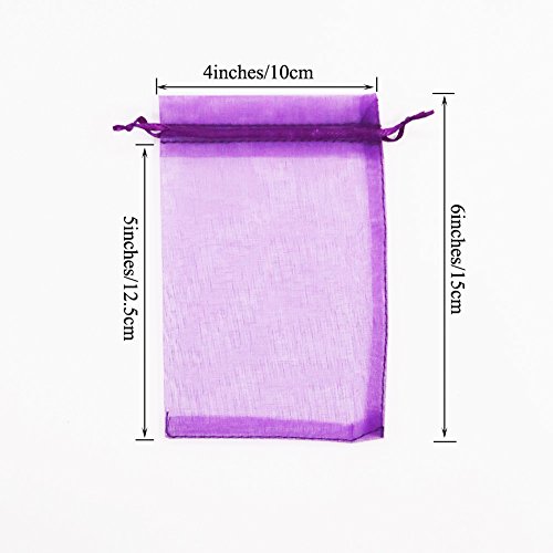 SumDirect 110Pcs 4x6 inches Mixed Color Sheer Drawstring Organza Jewelry Pouches Wedding Party Christmas Favor Gift Bags