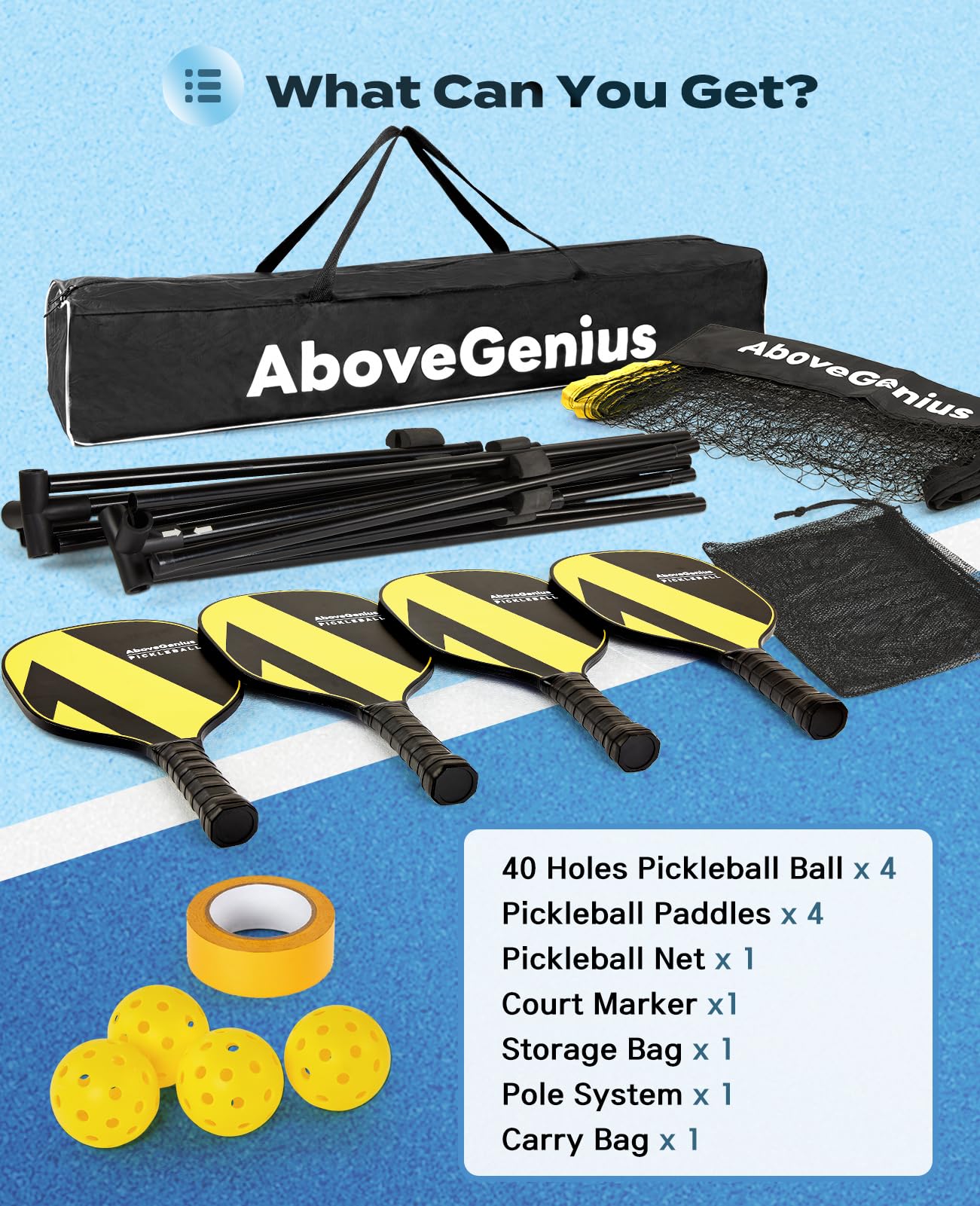AboveGenius Pickleball Parent-Child Set