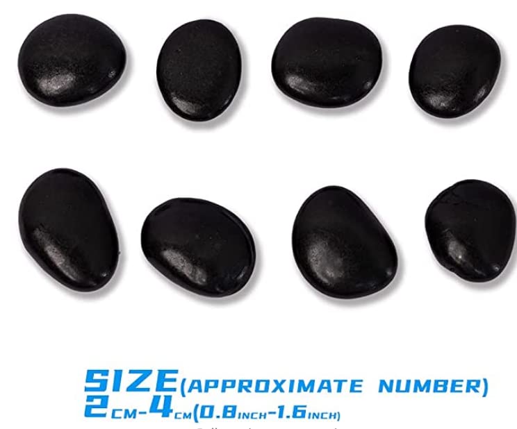 NMEINV 2 lb Natural Decorative Black Pebbles - Decorative River Rocks for Bamboo Plants, Fish Tank, Vase Fillers and Fairy Garden(1 to 2 Inch).