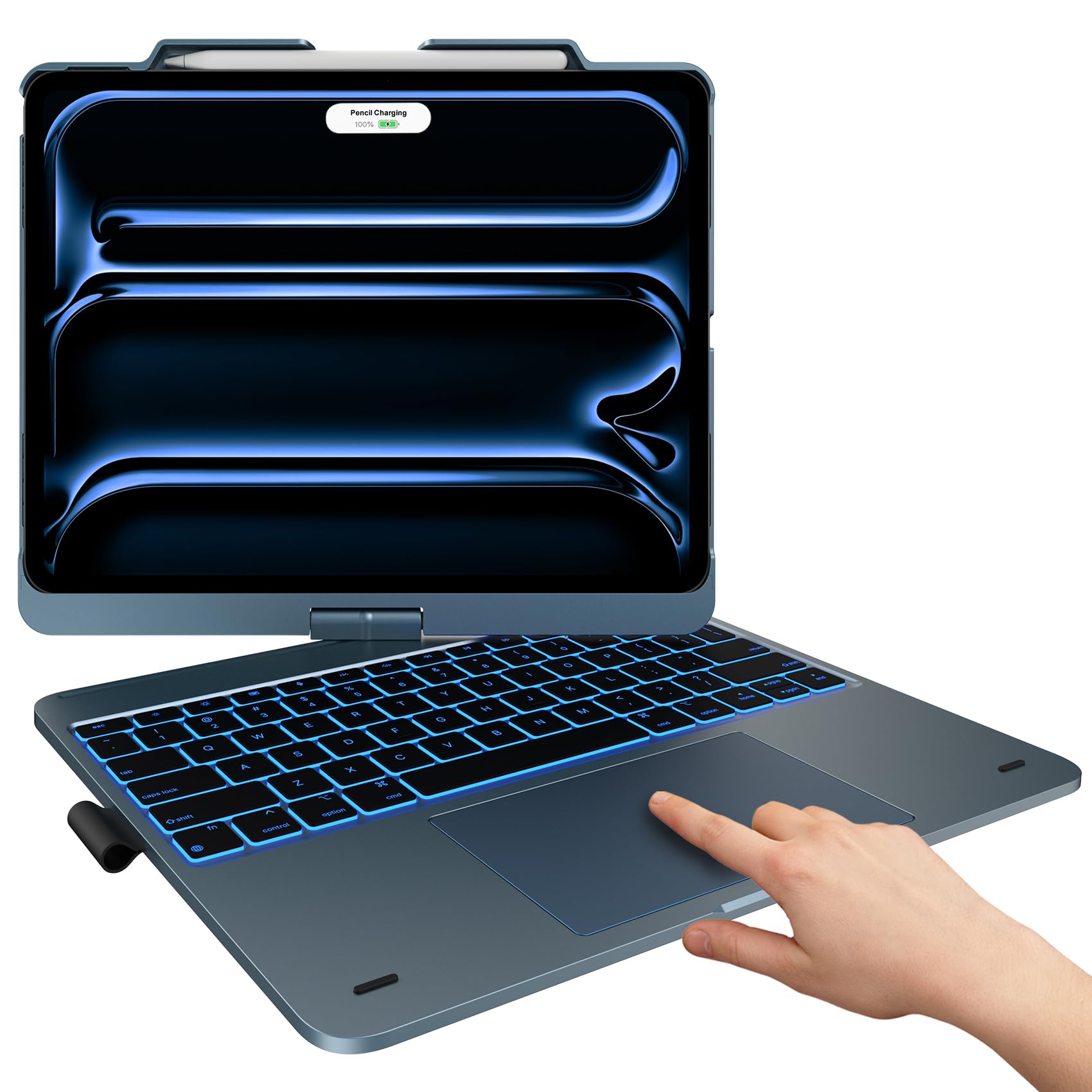 typecase Keyboard Case for iPad Pro 13 (M4) & iPad Air 13 (M3/M2, 2025/2024), Trackpad, 360° Rotatable, Wireless, 11-Colors Backlit for iPad Pro 12.9(6th/5th/4th/3rd Gen), Pacific Blue
