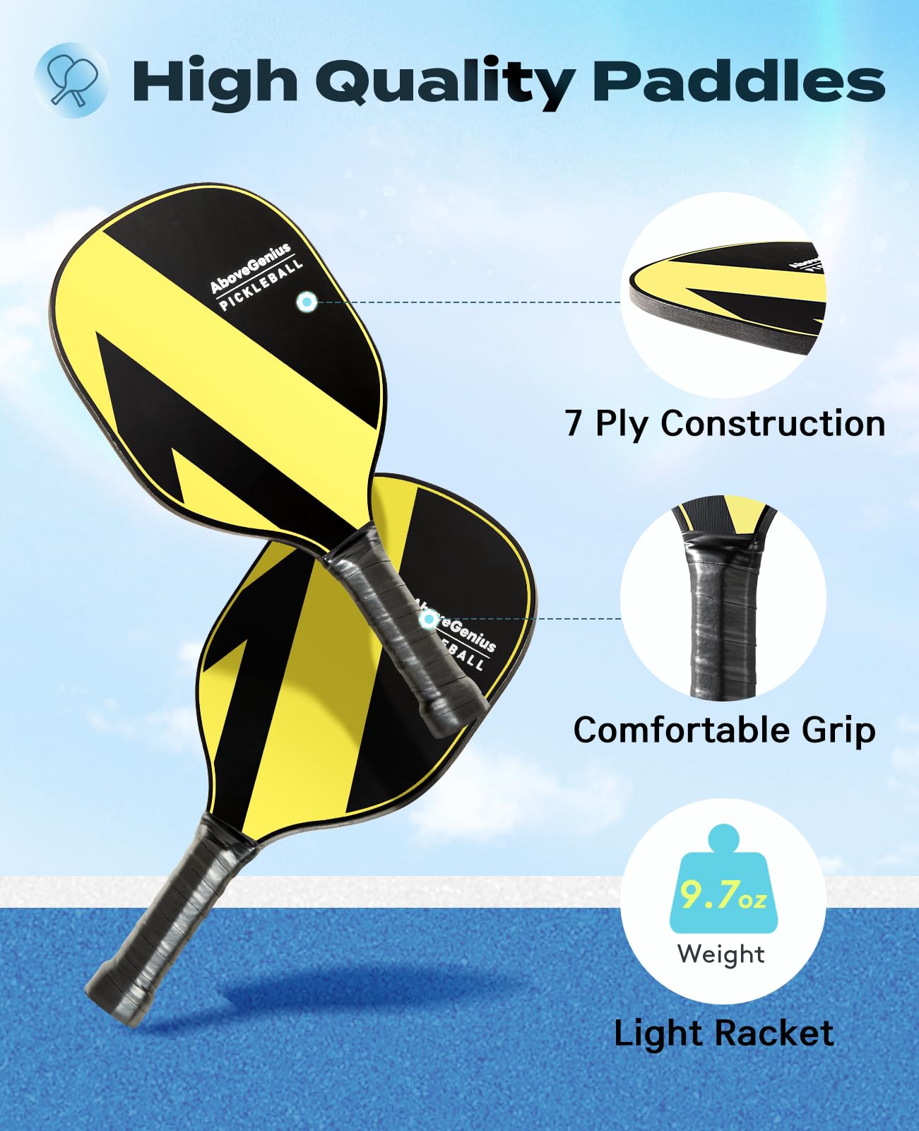 AboveGenius Pickleball Parent-Child Set