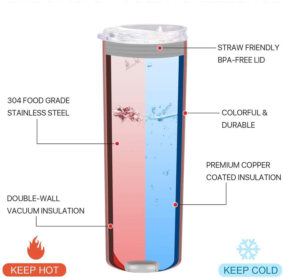Buwaters 4pack 30 oz Sublimation Tumbler Blank Skinny Straight Stainless Steel Double Wall With Lid and Straw
