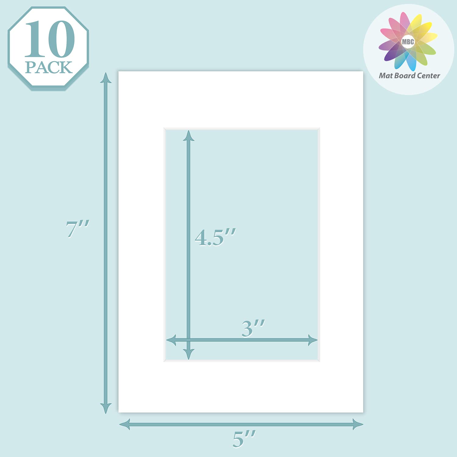 Mat Board Center, 40 Pack White 5x7/8x10/11x14 Picture Mats with White Core Bevel Cut