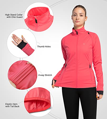 Outdoor Ventures Women's Full Zip Running Cycling Jacket Waterproof Windproof Reflective Removable Sleeves Athletic Vest