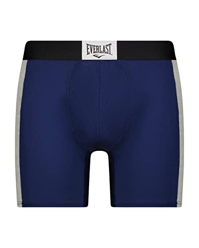 Everlast Mens Boxer Briefs, Perfect Boxer Brief for Men Pack of 6 Active Performance Mens Underwear (Medium, Grey/Blue/Light Navy)
