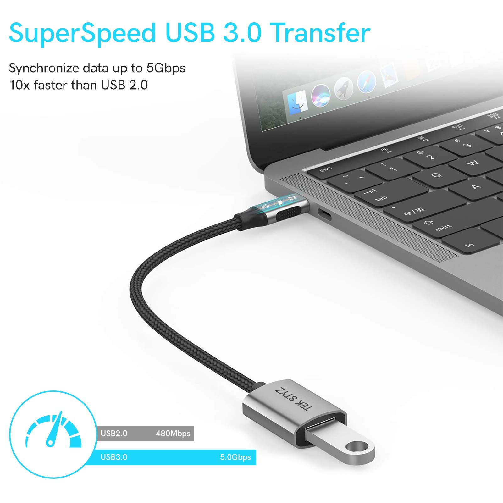 Tek Styz USB-C USB 3.0 Adapter Compatible with Microsoft Surface Duo 2 OTG Type-C/PD Male USB 3.0 Female Converter. (5Gbps)