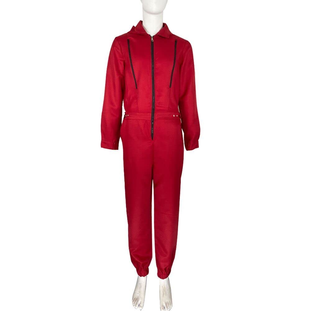 MYUPDALIN Unisex Red Jumpsuits Cosplay Outfit Guard Suit Halloween Coverall Costumes (X-Large, Red)