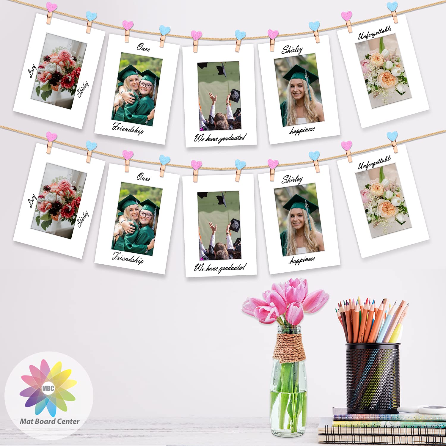 Mat Board Center, 40 Pack White 5x7/8x10/11x14 Picture Mats with White Core Bevel Cut