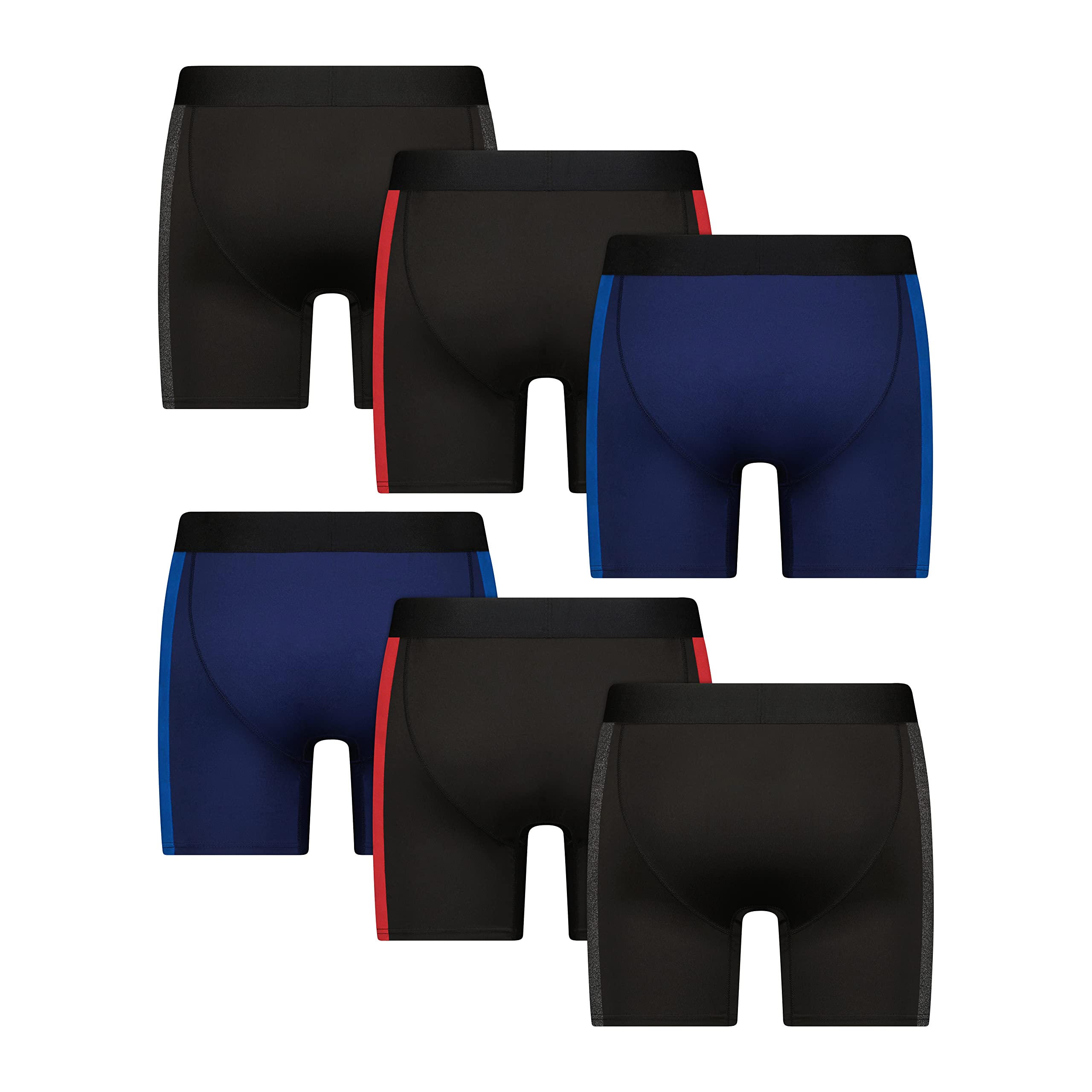 Everlast Mens Boxer Briefs Breathable Underwear for Men - 6 Pack Active Performance Mens Underwear (Large)