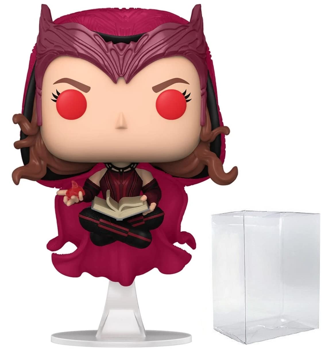 POP Marvel: WandaVision - The Scarlet Witch Glow-in-The-Dark Exclusive Funko Vinyl Figure (Bundled with Compatible Box Protector Case), Multicolored, 3.75 inches
