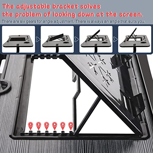 Natheeph Treadmill Desk Attachment Treadmill Laptop Holder Height Multi-Stage Adjustable Treadmill Desk for Notebooks, Tablets, Laptops, and More, with Non-Slip Pads and Nylon Strap (Adjustable Grey)
