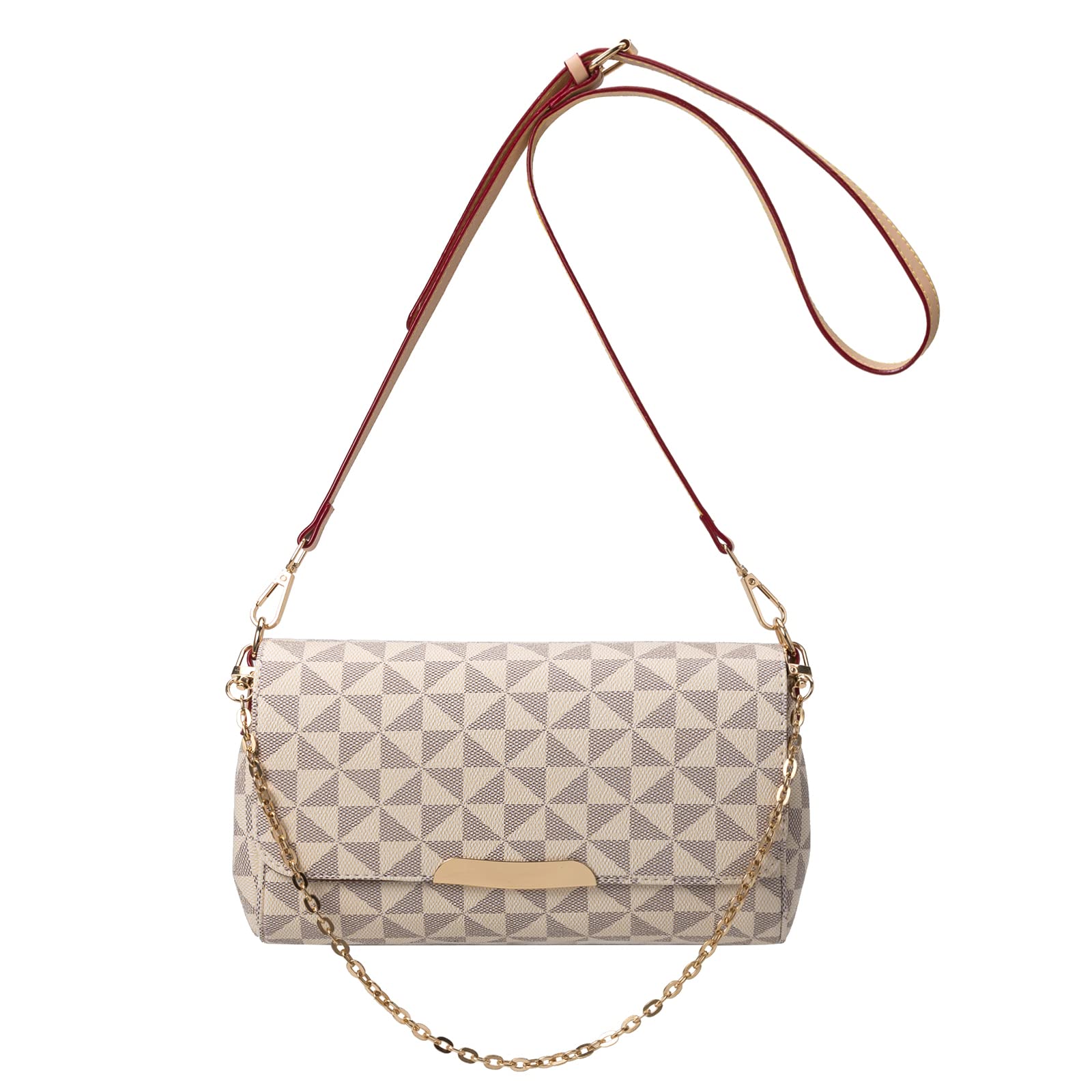 CHENFANS Women's Crossbody Bags Fashion Chain Bags Classic Casual Clutches Envelope Shoulder Bags PU Women's Messenger Bags (White)