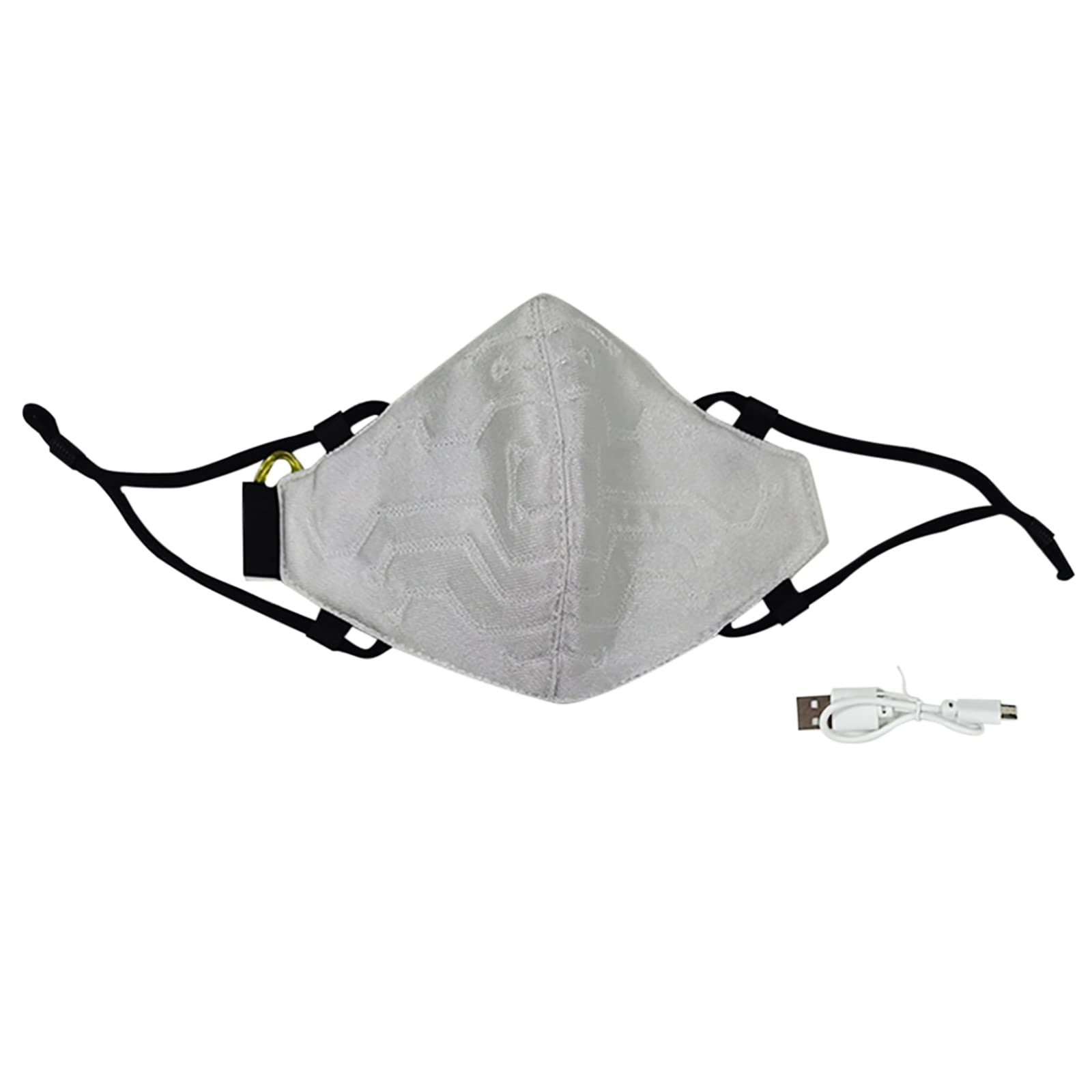 nezababy LED Cool Face Mask Anime Light Up Mask, Voice Activated USB Rechargeable Smart Mask for Halloween Party Christmas Carnival (White), 15 * 23cm