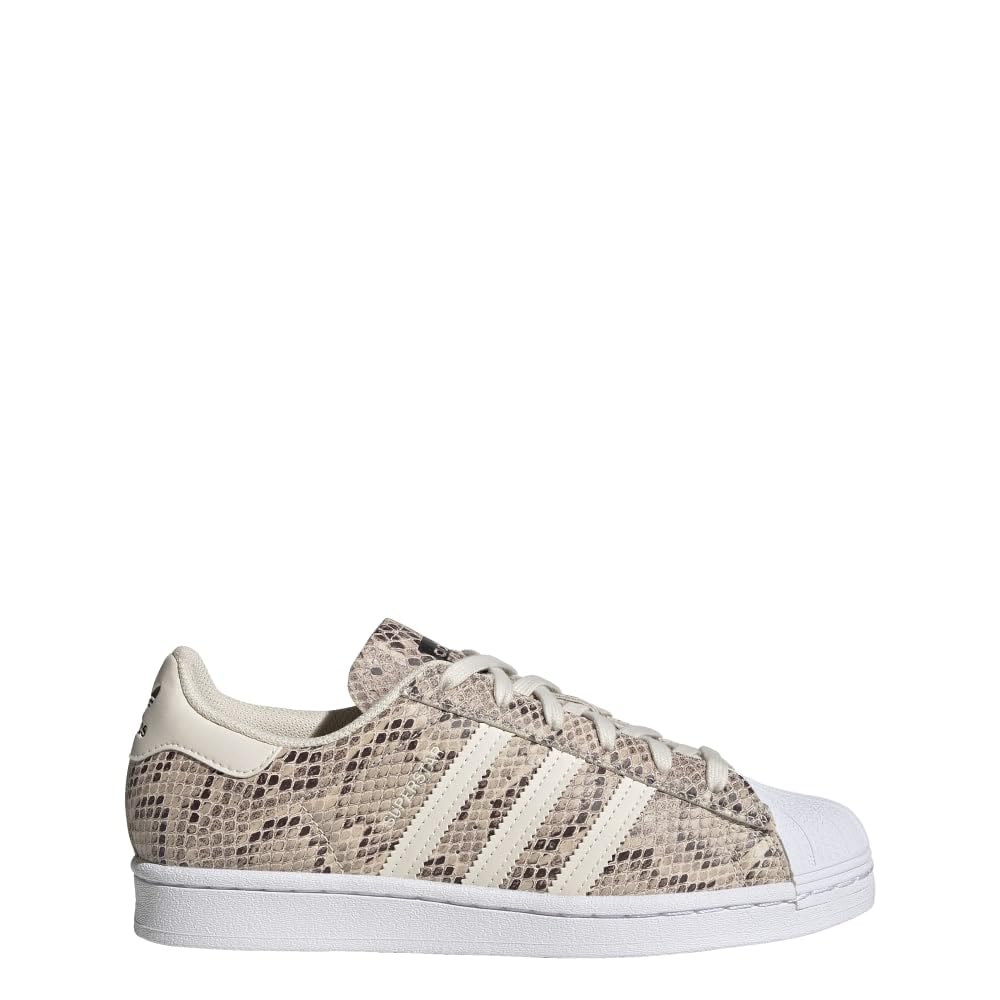 adidas Originals Superstar Sneakers for Women - Comfortable Insole - Padded Tongue and Collar - Round-Toe Wonder White/Wonder White/Black 8.5 B - Medium