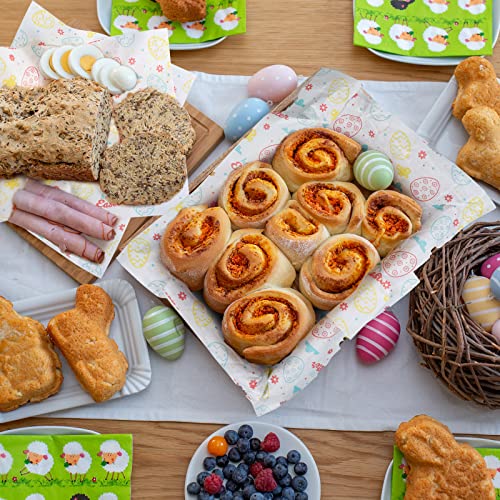 150 Pieces Easter Wax Paper Sheets Wrap Paper Easter Egg Butterfly Grease Resistant Paper Liners Waterproof Paper Food Wrap Wrapping Tissue for Easter Kitchen Handmade Food