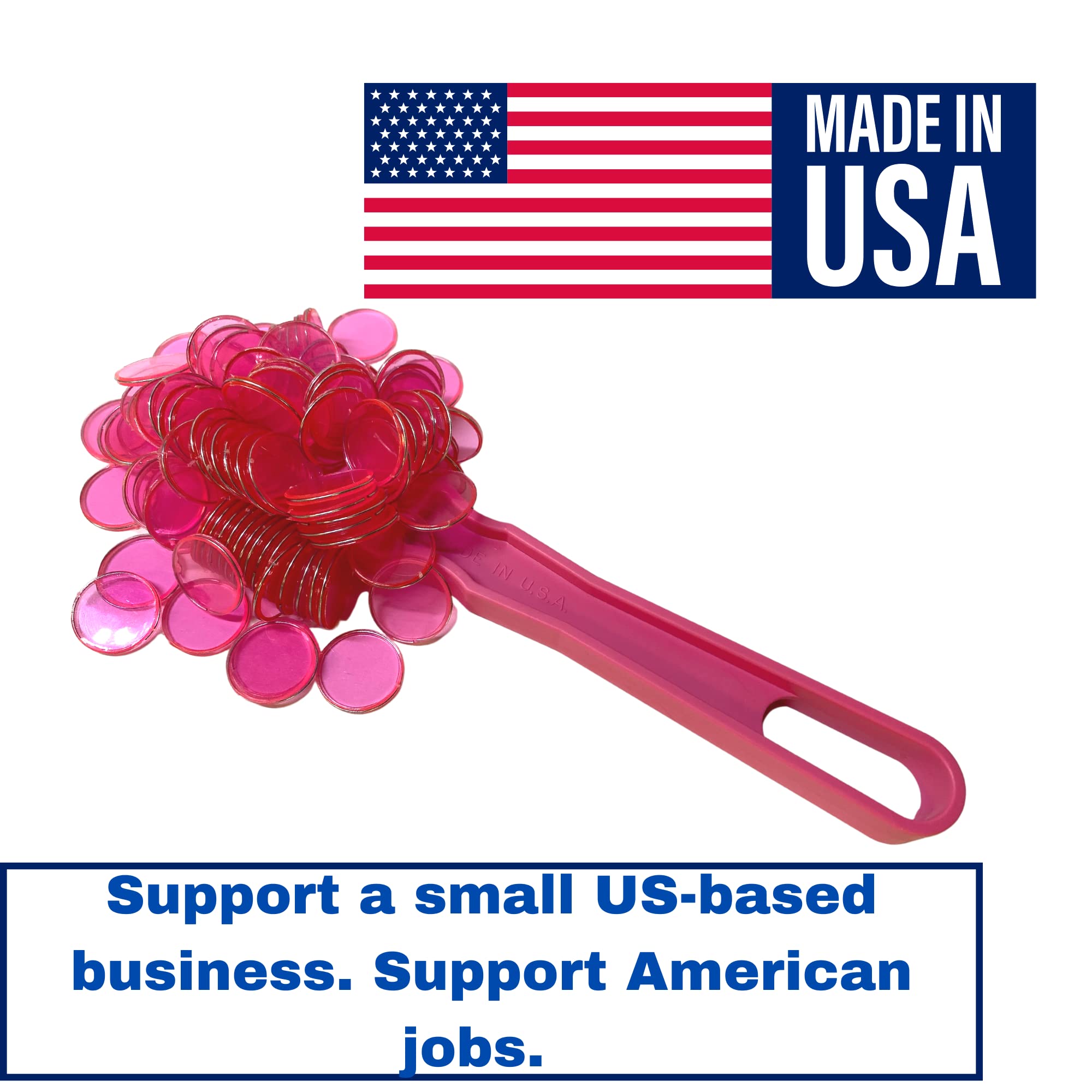 MR CHIPS Made in USA Magnetic Wand with 100 Bingo Plus Extra Pink