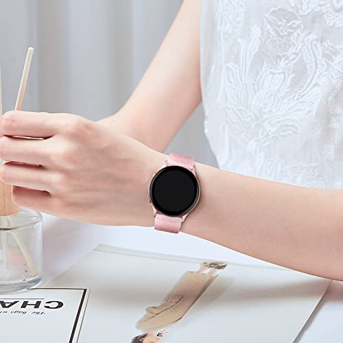 GEAK Silicone Watch Band for Samsung Galaxy Watch 4, 40mm-44mm, Shiny Glitter, Replacement Bands, Women's Pink