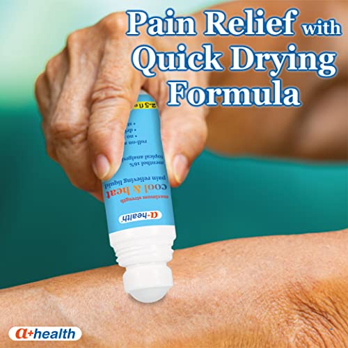 A+Health Cool & Heat Pain Relieving Liquid, Menthol 16%, Maximum Strength, Roll On, Made in USA, 2.5 fl Ounces (CoolHeat)