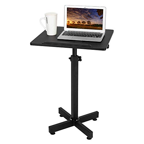 Bonnlo Classic Lectern Podium Stand, Height Adjustable Church Classroom Lecture, Portable Presentation Concert Podium, Multi-Function Reading or Laptop Desk with Edge Stopper, Black