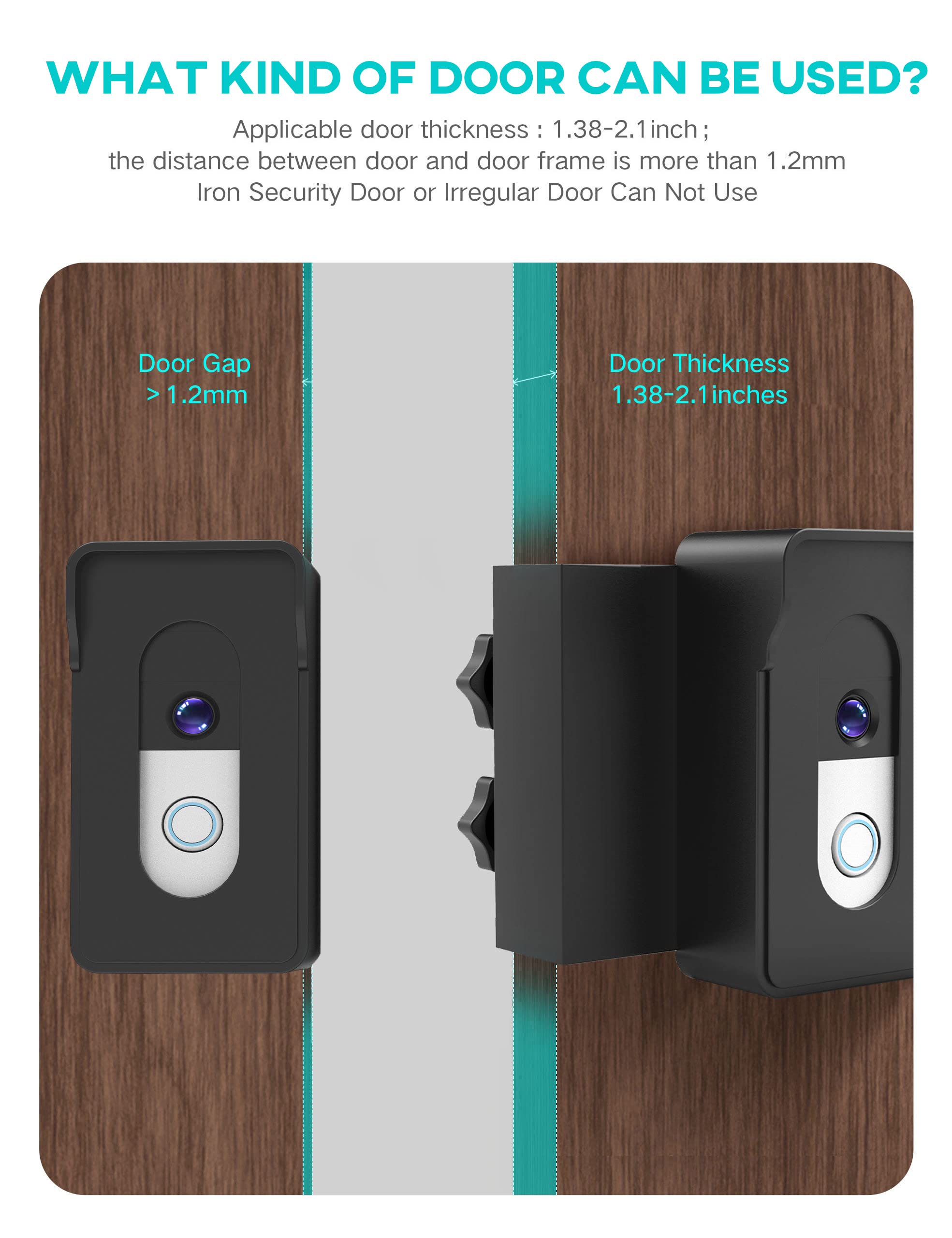 Weatherproof Anti-Theft Video Doorbell Mount Compatible with Video Doorbell, Adjustable No-Drill Mounting Bracket Wedge Adapter Holder Accessories for Home Rentals