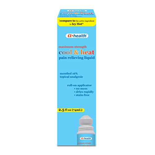 A+Health Cool & Heat Pain Relieving Liquid, Menthol 16%, Maximum Strength, Roll On, Made in USA, 2.5 fl Ounces (CoolHeat)
