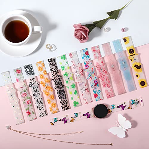 GEAK Silicone Watch Band for Samsung Galaxy Watch 4, 40mm-44mm, Shiny Glitter, Replacement Bands, Women's Pink