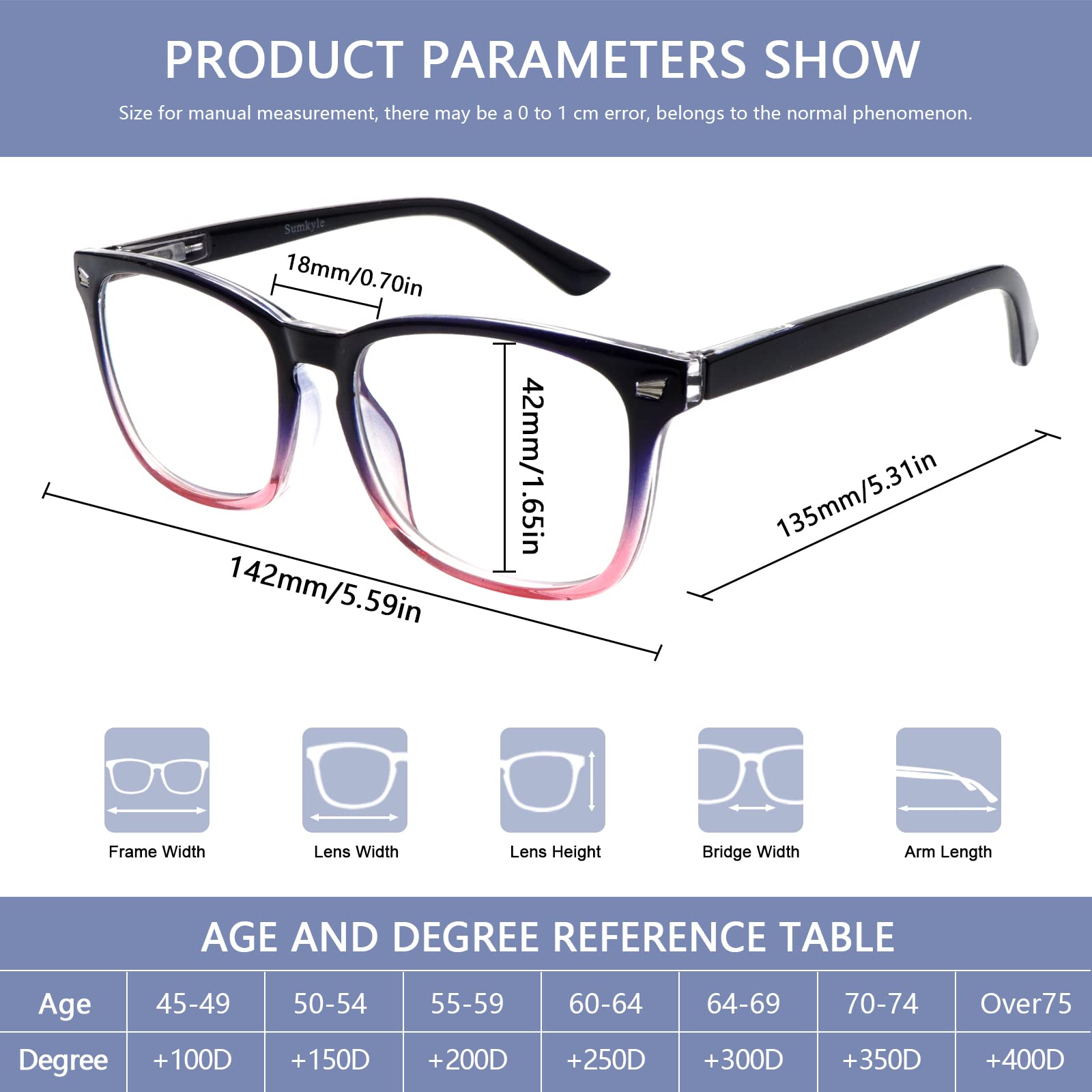 Sumkyle 3 Pack Progressive Multifocal Reading Glasses for Women Men Blue Light Blocking Computer Glasses Spring Hinge Readers(3 Mix C3, 1.50)