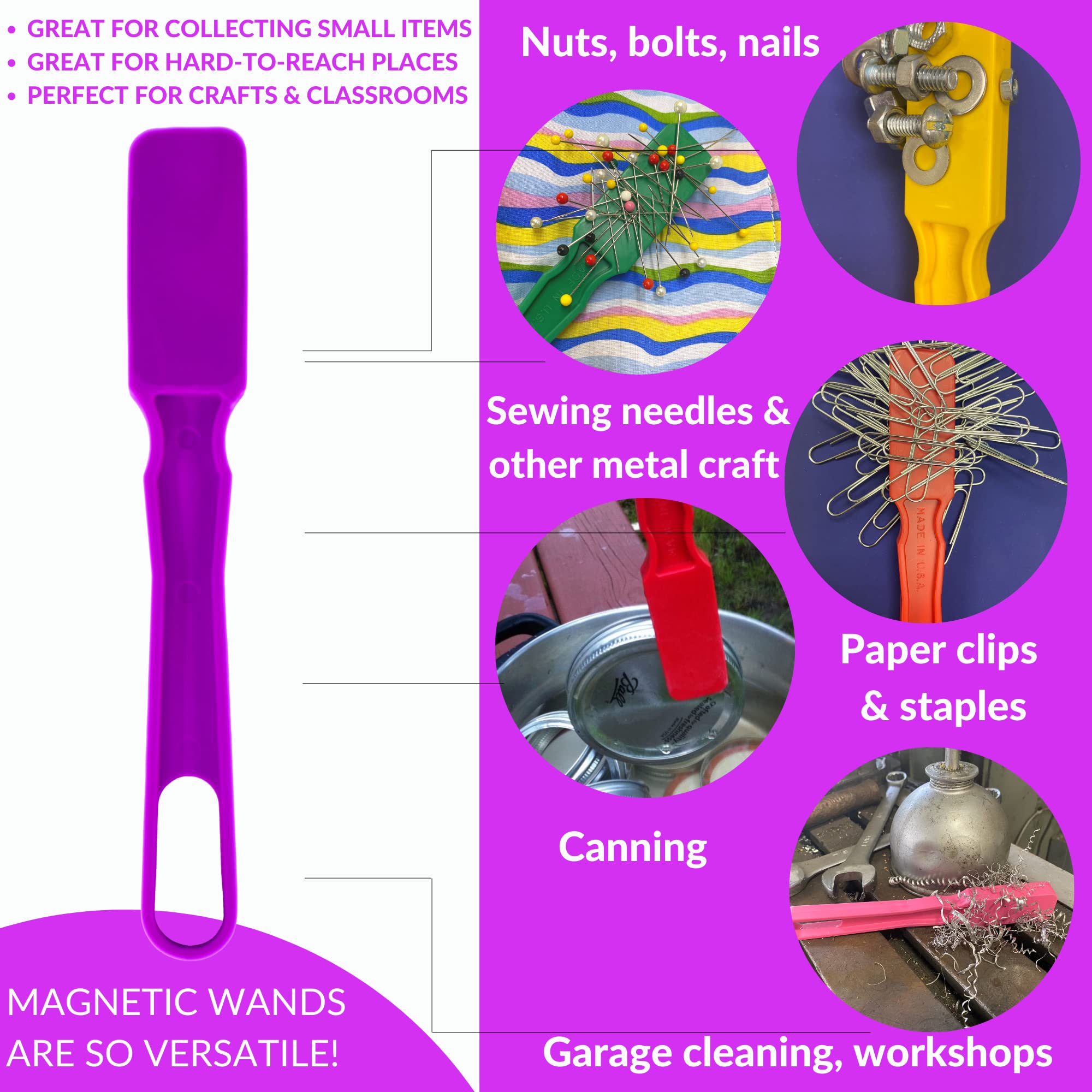 MR CHIPS Made in USA Magnetic Wand with 100 Bingo Plus Extra Purple