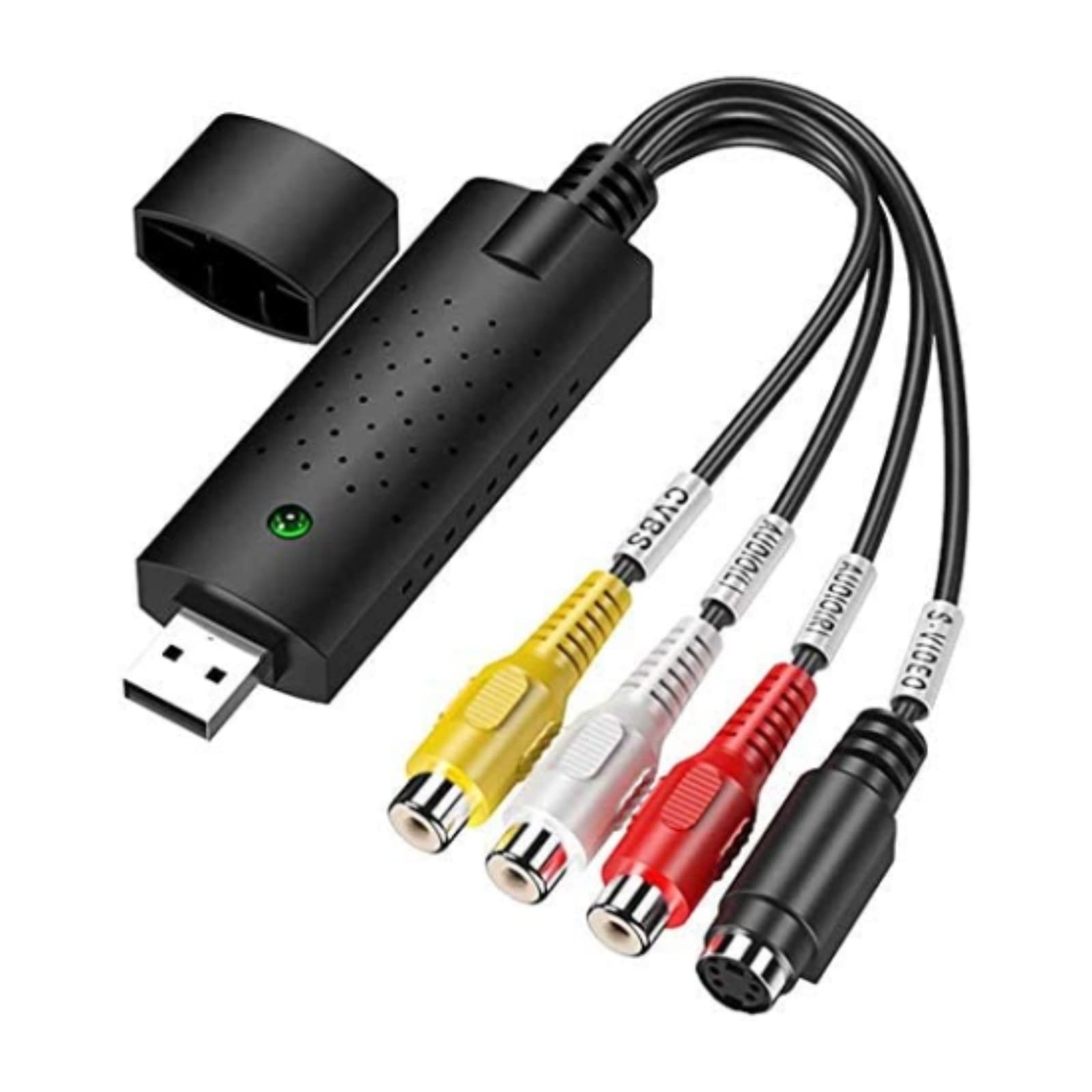 Siiqiico VHS to Digital Converter, Video Grabber USB Capture Card,, USB 2.0 Video Audio Grabber, Audio Video Digitize Converter Adapter VCR to DVD Converter for Windows/Mac (VHS to Digital)