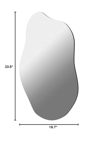 QDSSDECO Asymmetrical Wall Mounted Mirror, Wavy Mirror, Irregular Shaped for Living Room, Bedroom, Entryway, 19.7" x33.5"