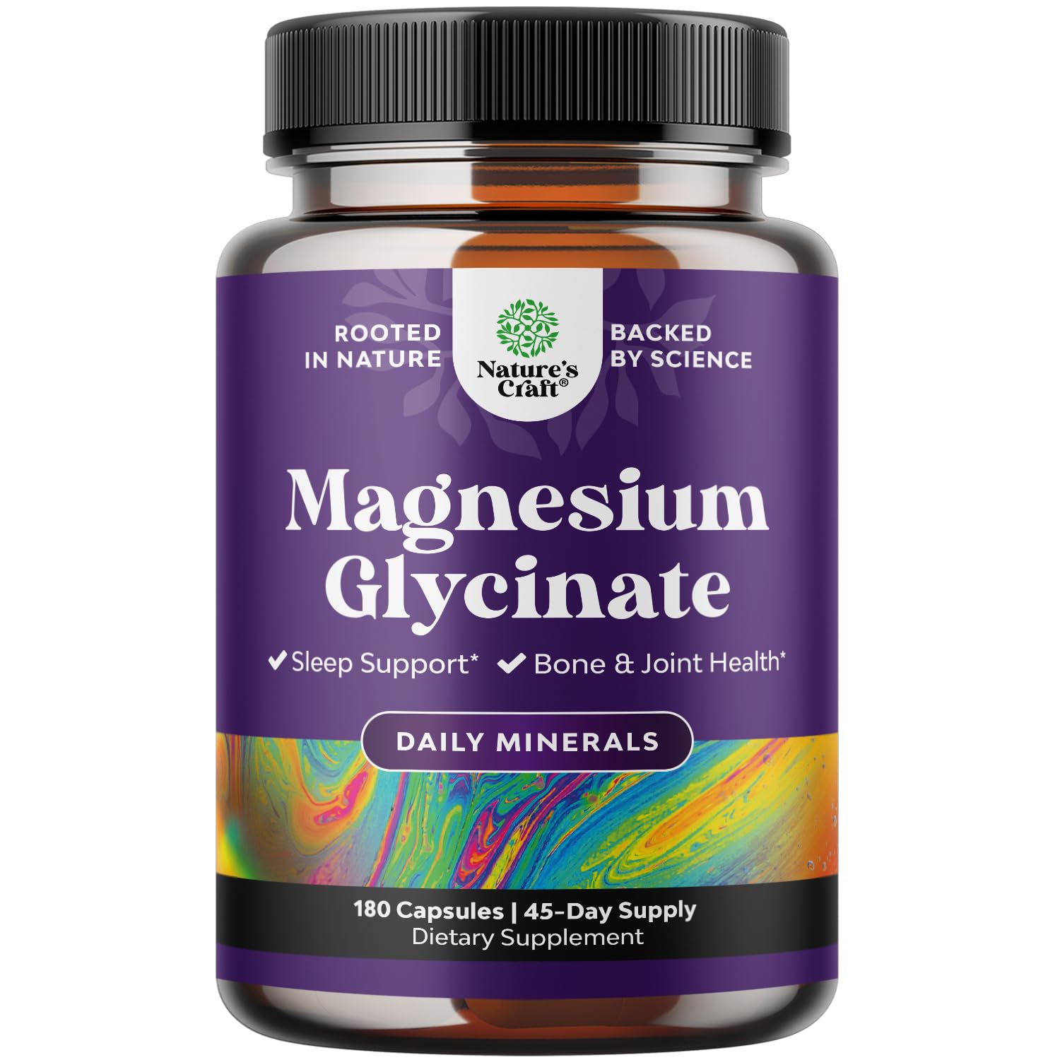 Pure Magnesium Glycinate 400mg Per Serving - Vegan High Absorption Chelated Magnesium Capsules for Women & Men with Elemental 400mg for Mood Sleep and Relaxation Support - 45 Servings