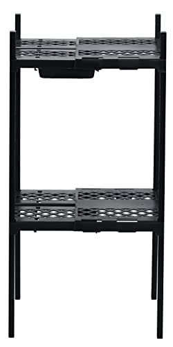 LockerMate, Black Double Shelf, Adjustable Width and Height to Fit Most School Lockers