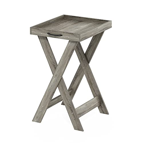 Furinno Classic Tray Table with Removable Tray, French Oak