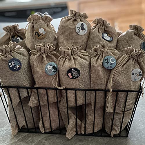 Tomkity 100 Pcs 3x4 Inch Linen Burlap Bags with Drawstring Reusable for Jewelry Wedding Party DIY Craft Gift Bags