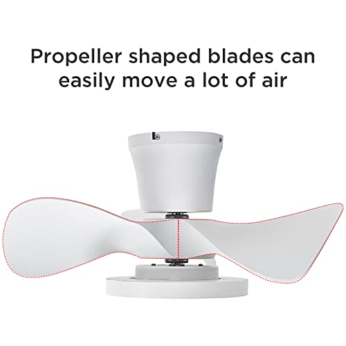 ocioc Quiet Ceiling Fan with LED Light 22 inch Large Air Volume Remote Control for Kitchen Bedroom Dining Room Patio