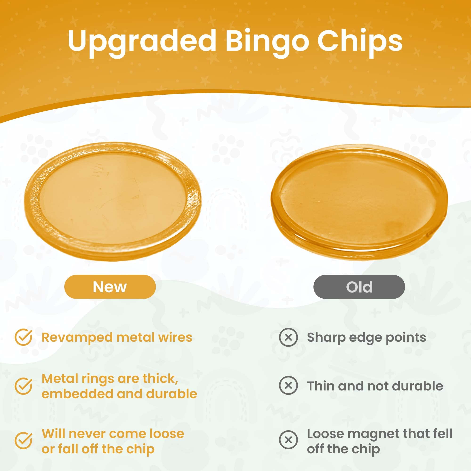 MR CHIPS Made in USA Magnetic Wand with 100 Bingo Plus Extra Yellow