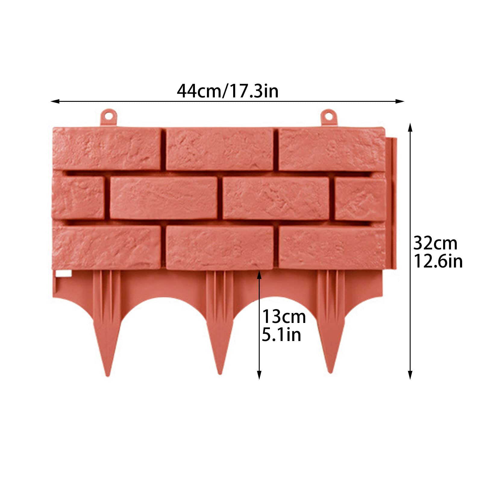 JYCAR 4PCS Garden Plastic Fence Edging, Imitation Stone Effect Flower Bed Edging Plant Border Imitation Stone Brick for Gray