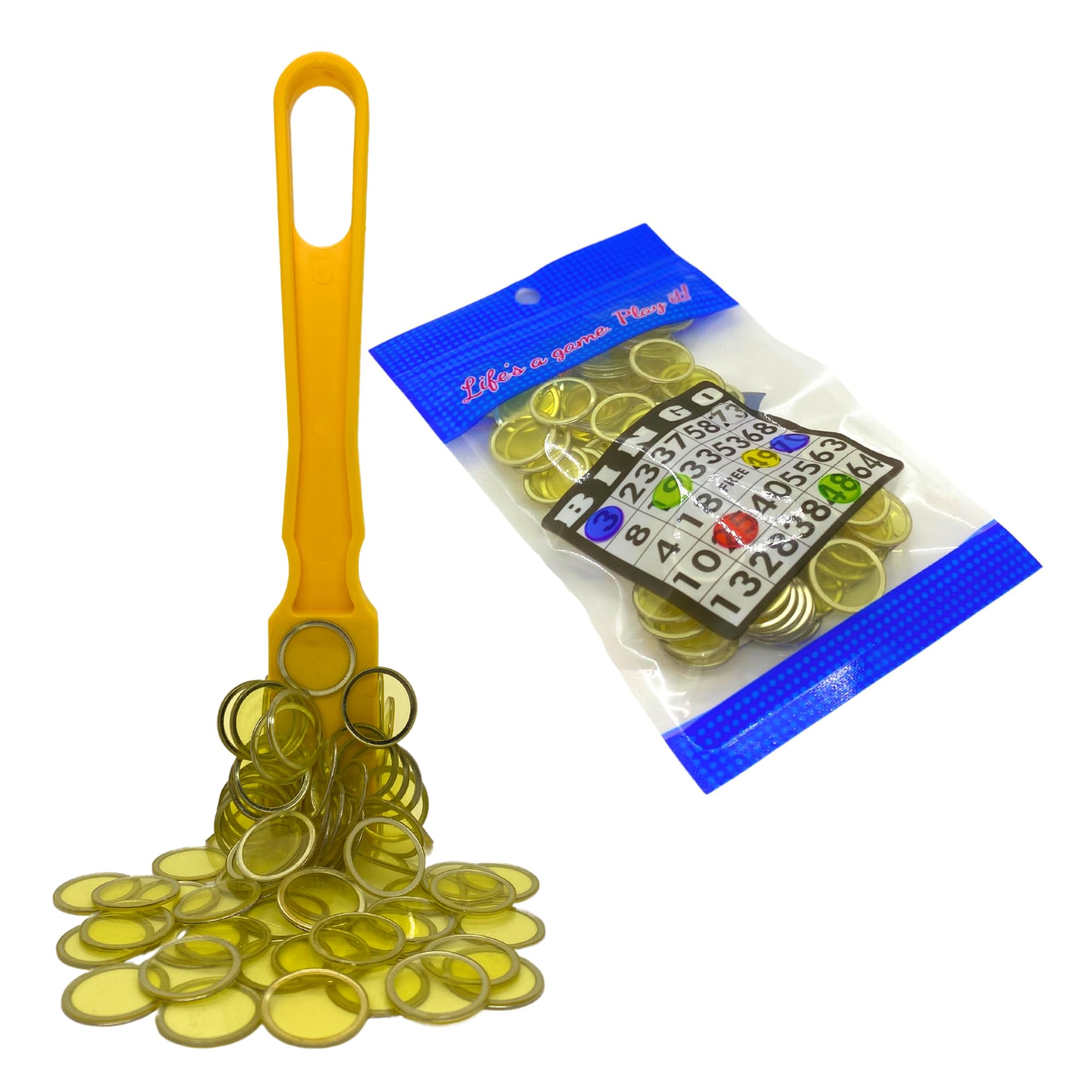 MR CHIPS Made in USA Magnetic Wand with 100 Bingo Plus Extra Yellow
