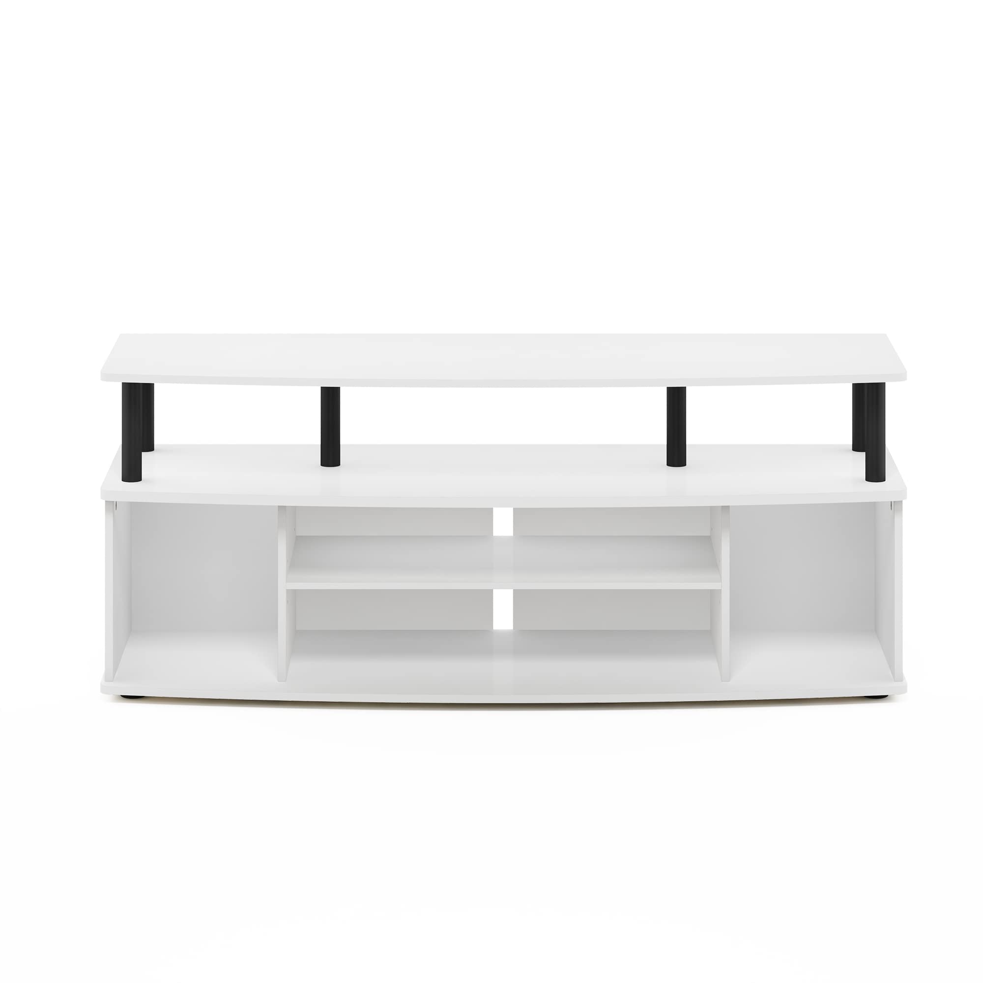 Furinno Jaya Large Entertainment Center Hold up to 55-in TV, Inch, White/Black