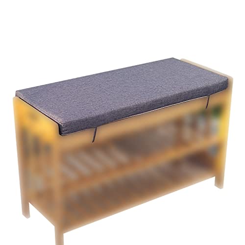 Piano Bench Cushions with Ties Non Slip Memory Foam for Indoor Shoe Storage, Window Seat, Patio Seating, Dining Room Sette Bench pad 30x14 inch, Grey