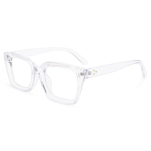 AZorb Square Glasses Non-prescription Oversized Eyewear for Women Clear Lens Chunky Eyeglasses